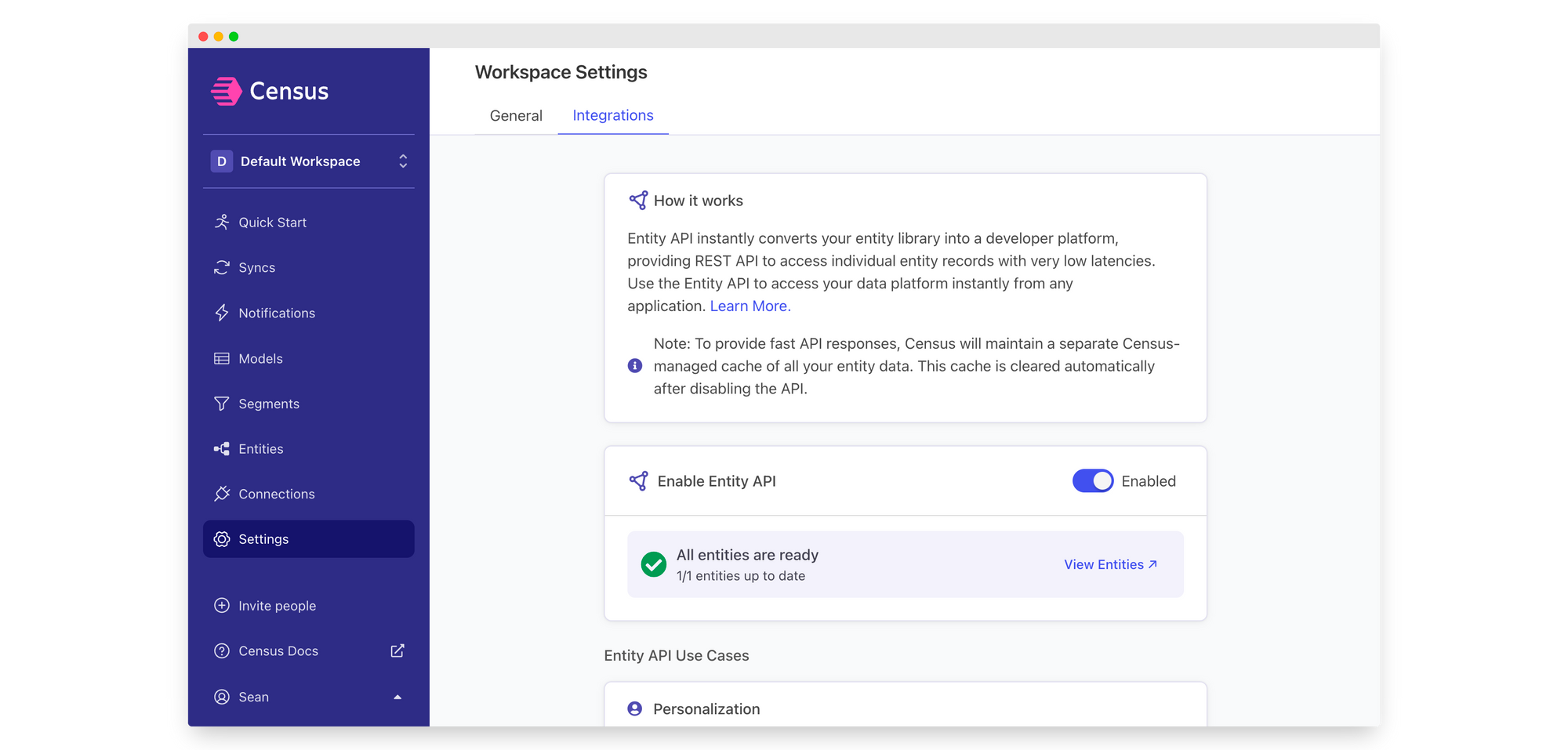Entity API: Real-time personalization in all your apps | Census